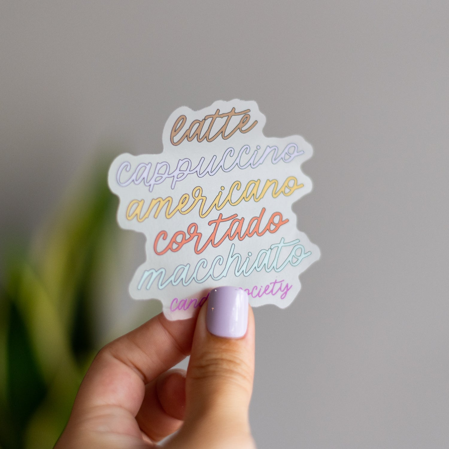 76 - latte, cappuccino, americano - Premium Clear Sticker | Candid Society